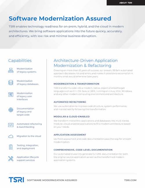 re:Invent - TSRI | Automated Software Application Code Modernization, Documentation, and Refactoring
